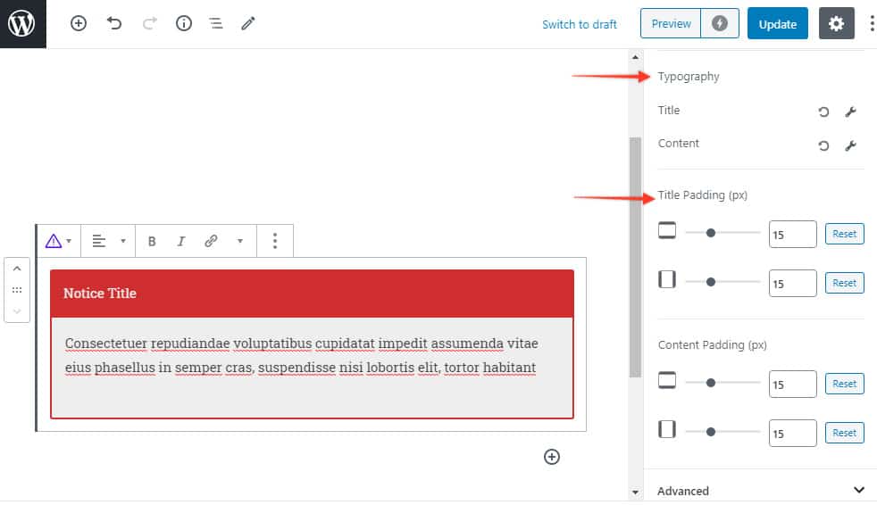 Inline Notice Spectra