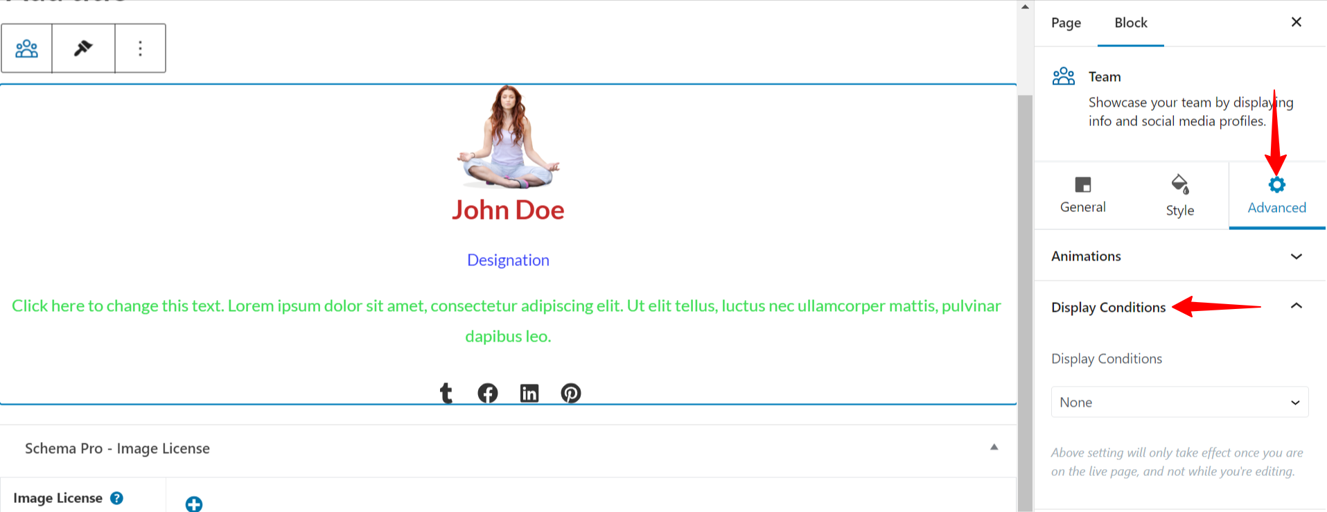 Spectra - Display Conditions for Blocks - Spectra