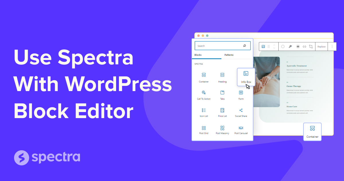 How to use Spectra with the WordPress block editor