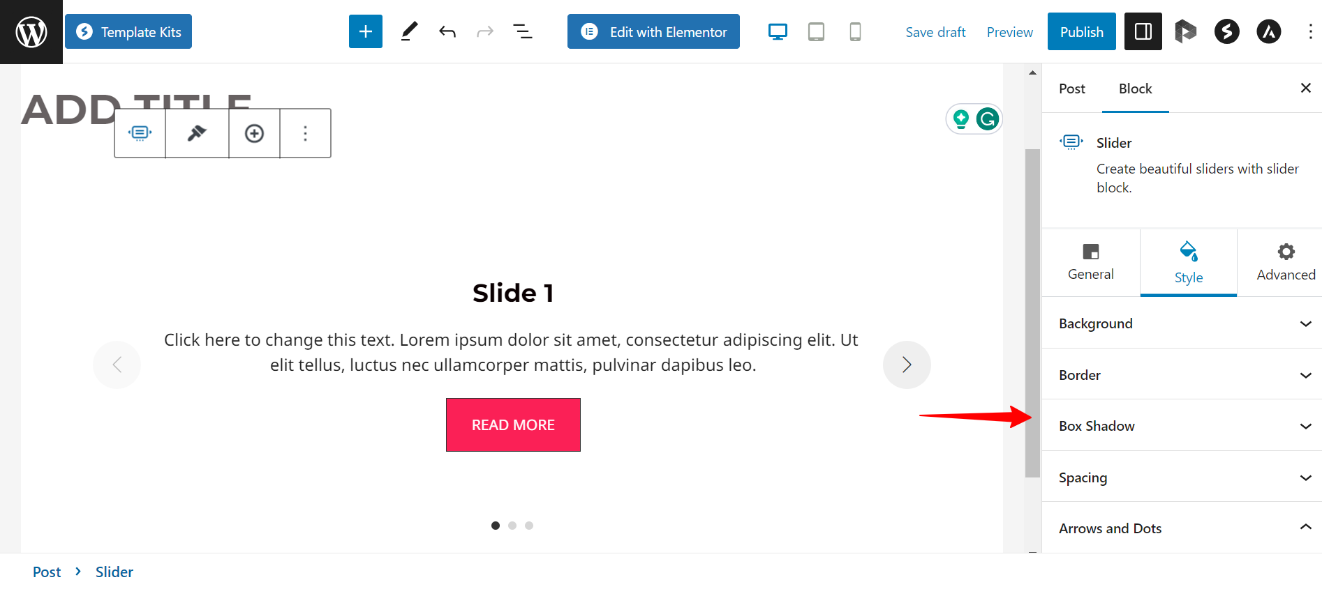 Slider Block - Spectra
